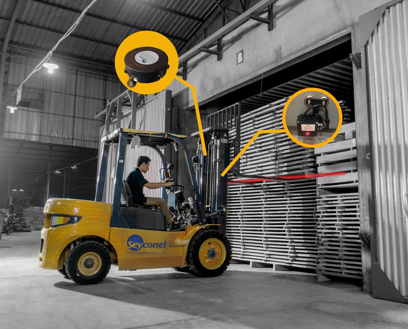 Line projector for forklift forks SEY-PLGE – Seyconel Industrial Automation